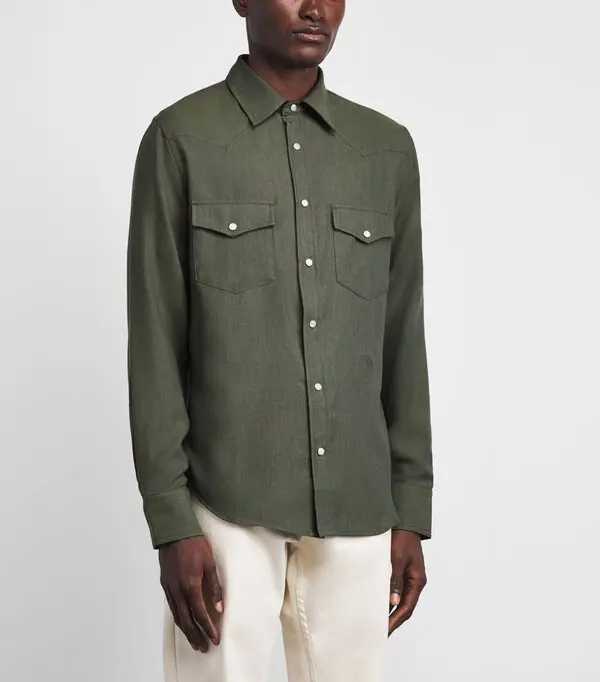 JACOB COHЁN Cotton-cashmere Batavia Western Shirt