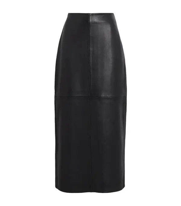 RÓHE Leather Pencil Midi Skirt