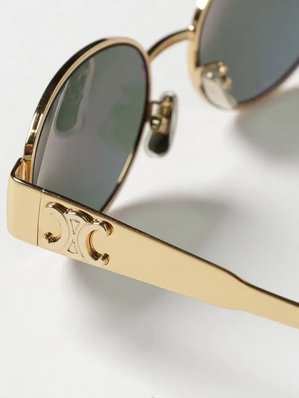 Celine Oval -tone Metal Sunglasses With Embossed Triomphe Logo