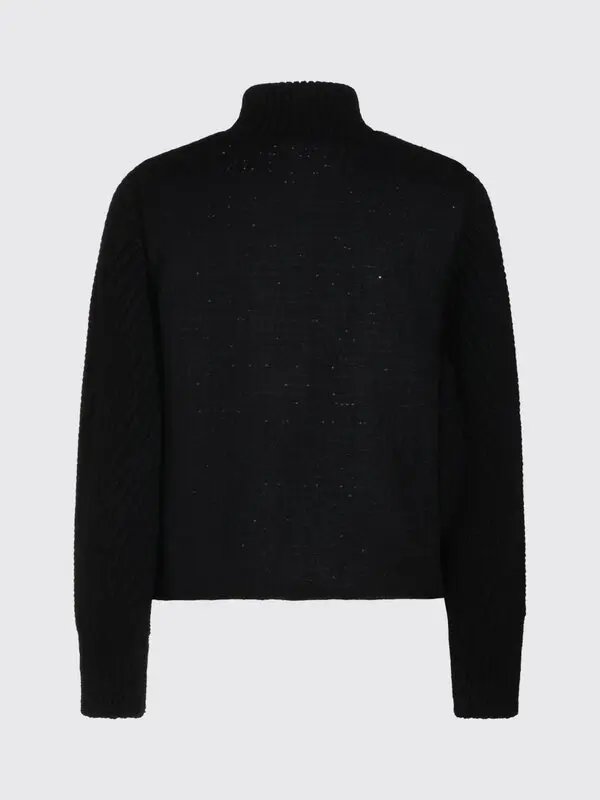 Fabiana Filippi Wool Blend Cardigan With High Neck, Zip Closure And Sequin Embellishment