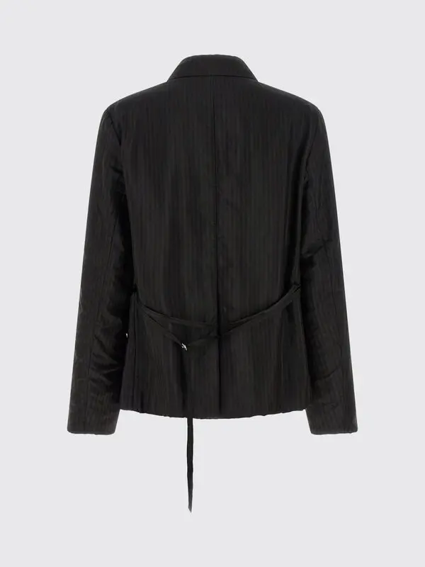 Dries Van Noten Striped Single-breasted Cropped Blazer With Notch Lapels