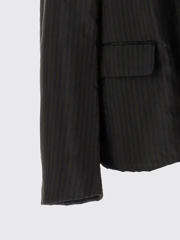 Dries Van Noten Striped Single-breasted Cropped Blazer With Notch Lapels