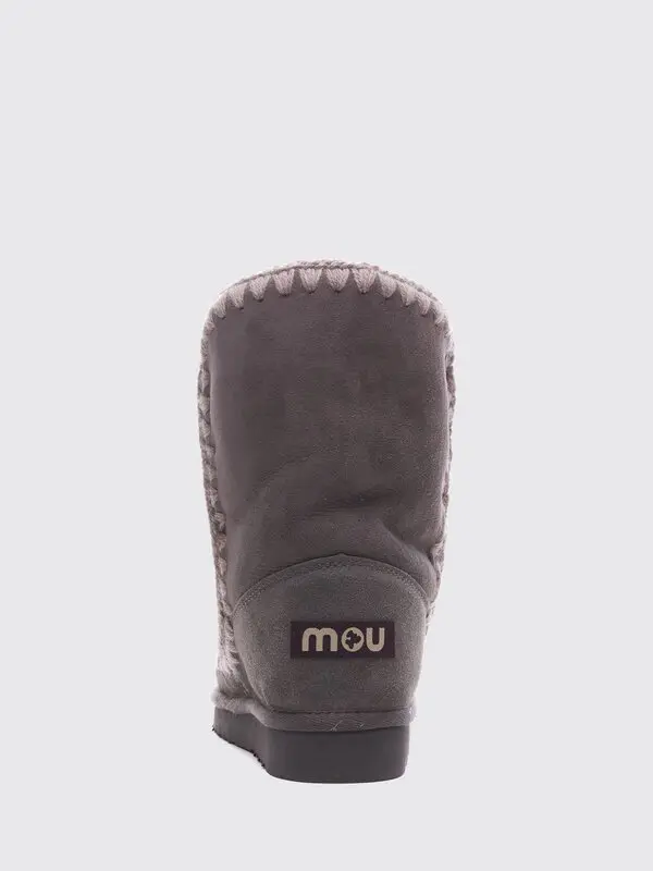 Mou Eskimo Suede Boots With Wool Stitching - Grey