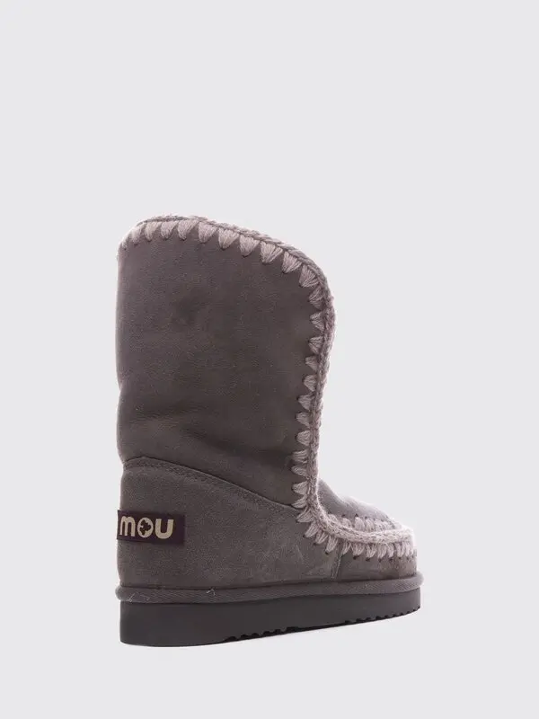 Mou Eskimo Suede Boots With Wool Stitching - Grey