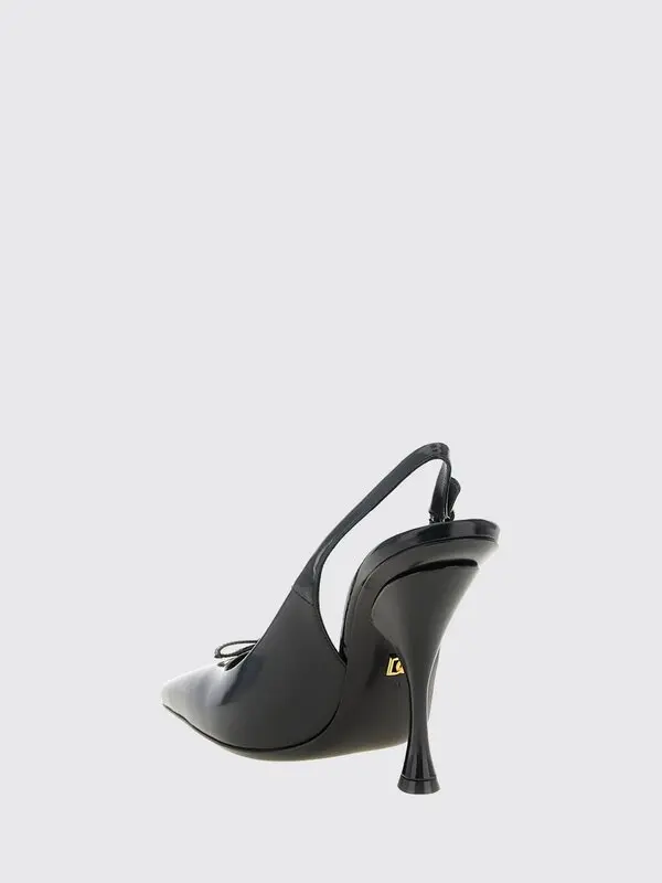 Dolce & Gabbana Patent Leather Slingback Pumps With Square Toe And Bow