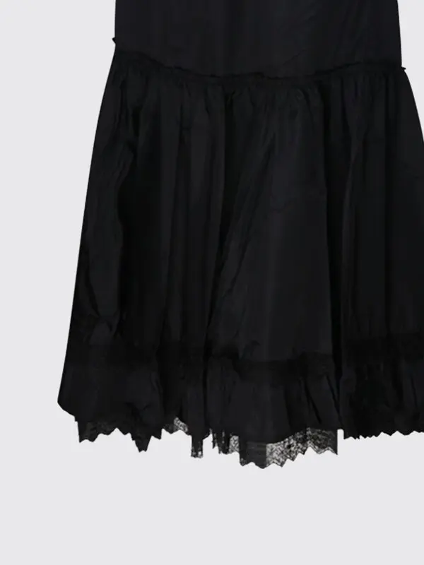 GANNI Taffeta Full Midi Skirt With Lace Inserts And High Waist