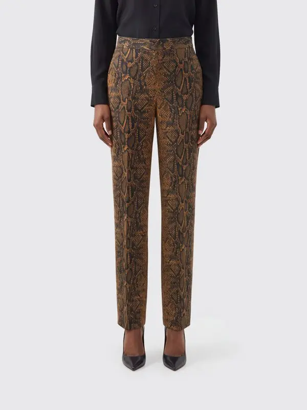 TWINSET High-waisted Skinny Trousers In Viscose With Python Print