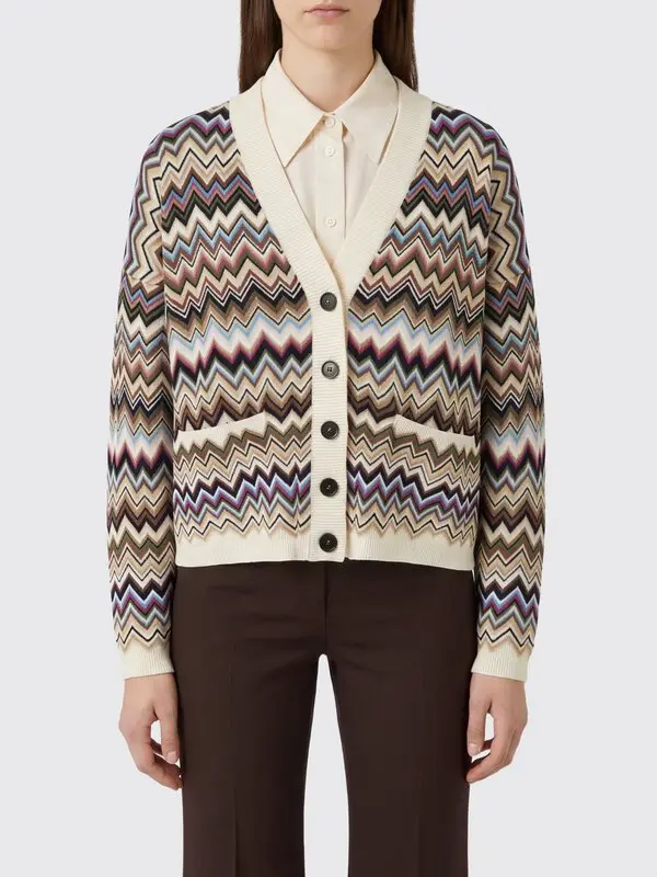 Missoni Multi Zig Zag Wool Blend Cardigan
