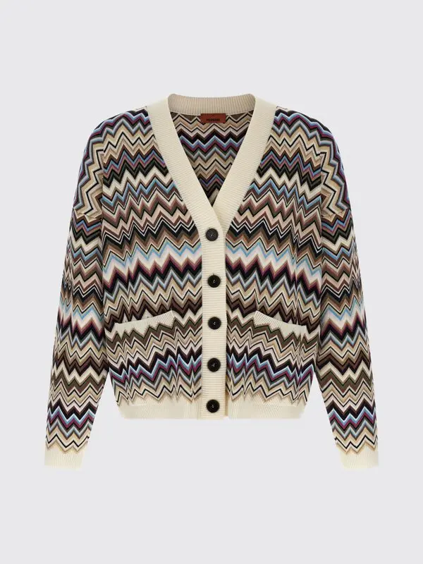 Missoni Multi Zig Zag Wool Blend Cardigan