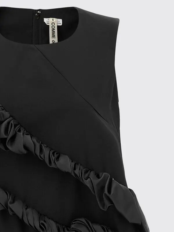 Comme Des Garçons A-line Crêpe Midi Dress With Ruffles And Off-the-shoulder Design