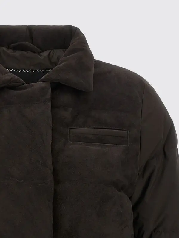 Kiton Short Quilted Puffer Jacket In Technical Fabric With Drawstring Waist