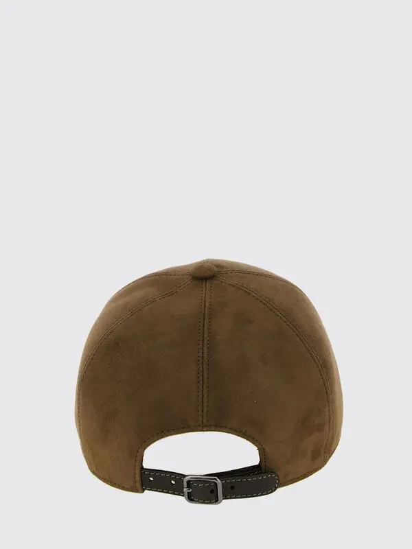 Brunello Cucinelli Suede Leather Baseball Cap With Monili