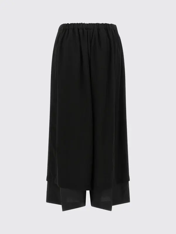 Comme Des Garçons Double-layer Wide-leg Trousers In Wool And Taffeta