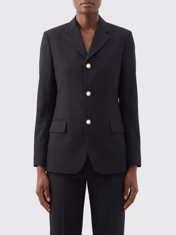 Comme Des Garçons Slim Fit Single-breasted Crêpe Blazer With Classic Lapels