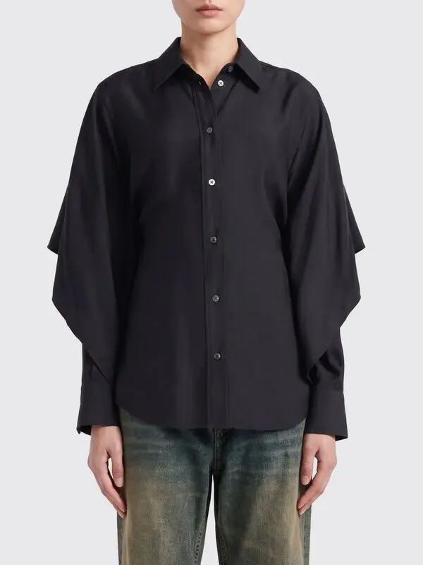 MAISON MARGIELA Relaxed Fit Viscose Shirt With Asymmetrical Hem