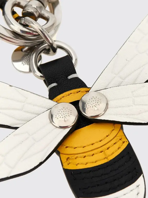 Mulberry Bumblebee Calfskin Leather Keychain With Snap Hook