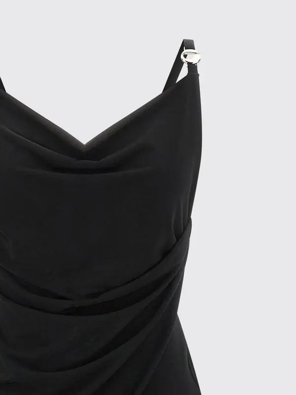 Coperni Long Draped Sheath Dress With Square Neckline And Off-the-shoulder Straps