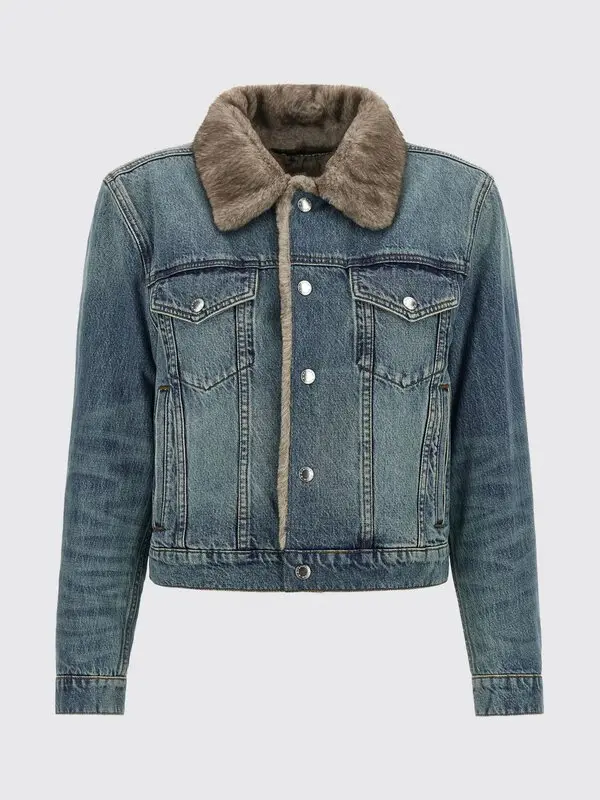 DENIM X ALEXANDER WANG Denim Jacket With Faux Fur Lining
