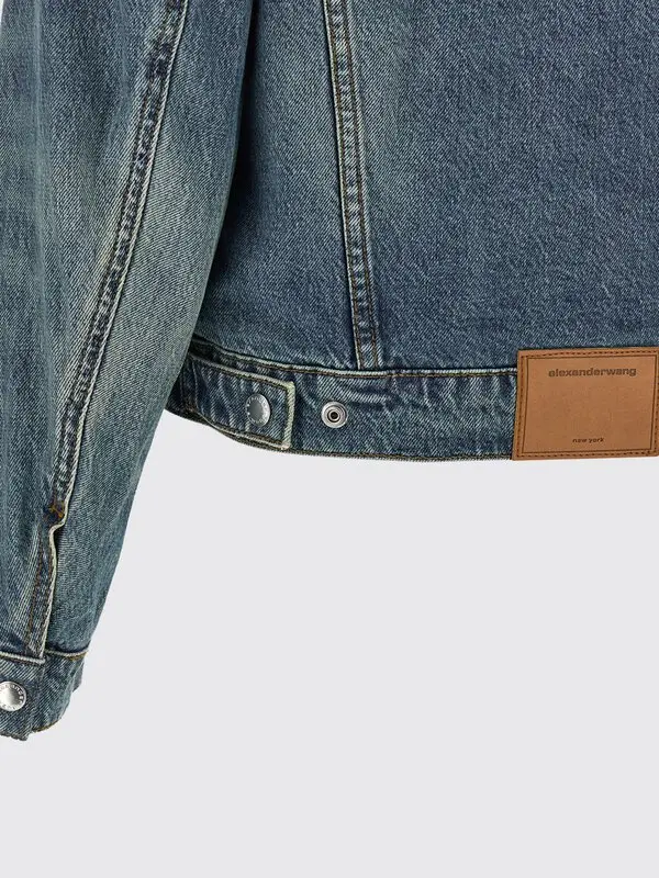 DENIM X ALEXANDER WANG Denim Jacket With Faux Fur Lining