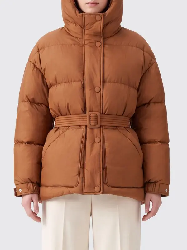 IENKI IENKI Fox Michlin Quilted Nylon Puffer Jacket With Ears Hood - Brown