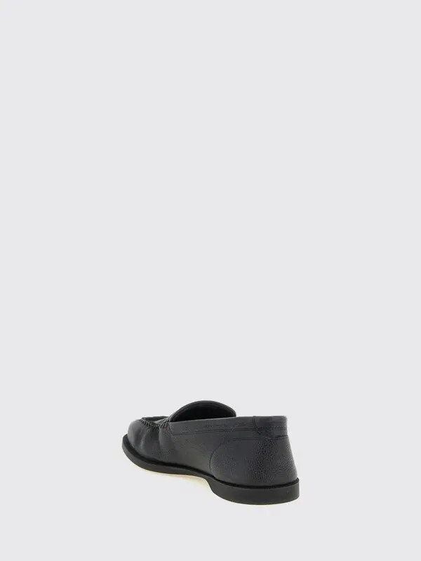 John Lobb Grained Calf Leather Loafers With Rubber Sole