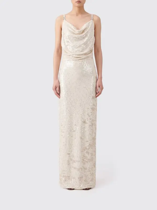 Coperni Draped Sequined Crêpe Long Evening Gown