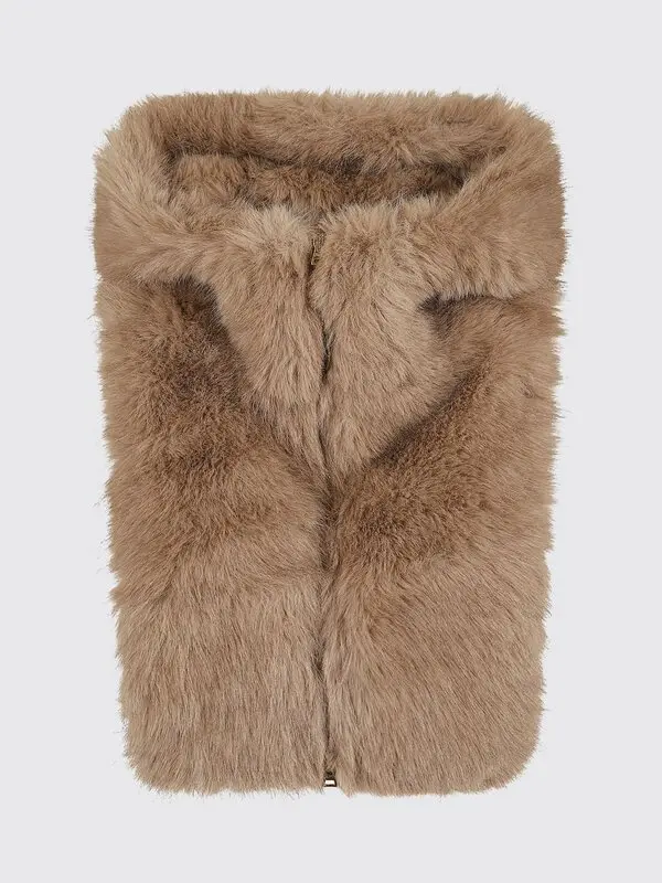Herno Soft Faux Fur Scarf Collar With Concealed Closure - White
