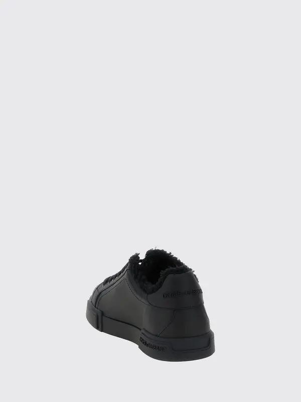 Dolce & Gabbana Portofino Calfskin Leather Sneakers With Shearling Lining