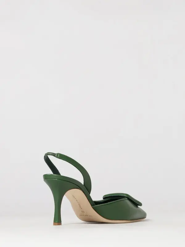 Manolo Blahnik Maysli Smooth Leather Mid-heel Slingback Pumps With Buckle