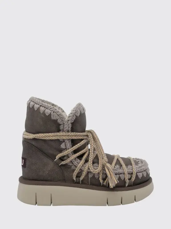 Mou Eskimo Bounce Suede Ankle Boots With Contrast Stitching