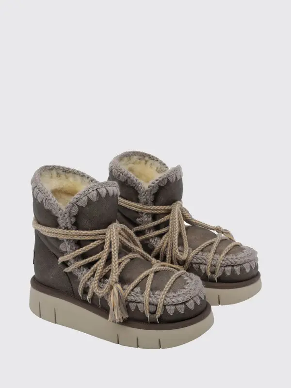 Mou Eskimo Bounce Suede Ankle Boots With Contrast Stitching