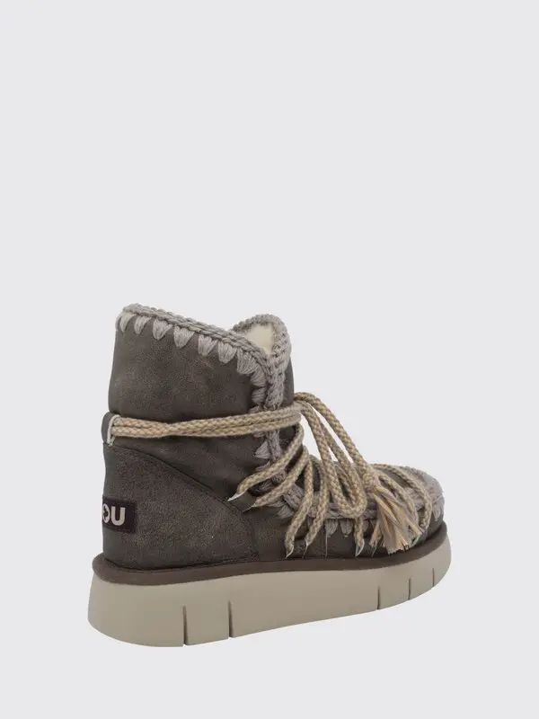 Mou Eskimo Bounce Suede Ankle Boots With Contrast Stitching
