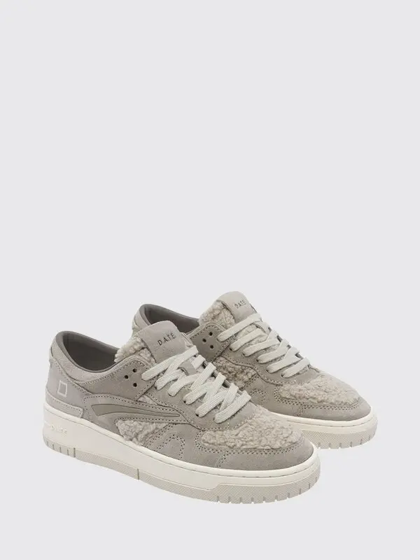 D.a.t.e. Torneo Suede Low-top Sneakers With Shearling Inserts And Logo
