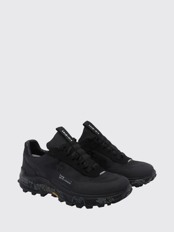 Premiata Devin Technical Fabric Sneakers With Serrated Vibram Sole - Black