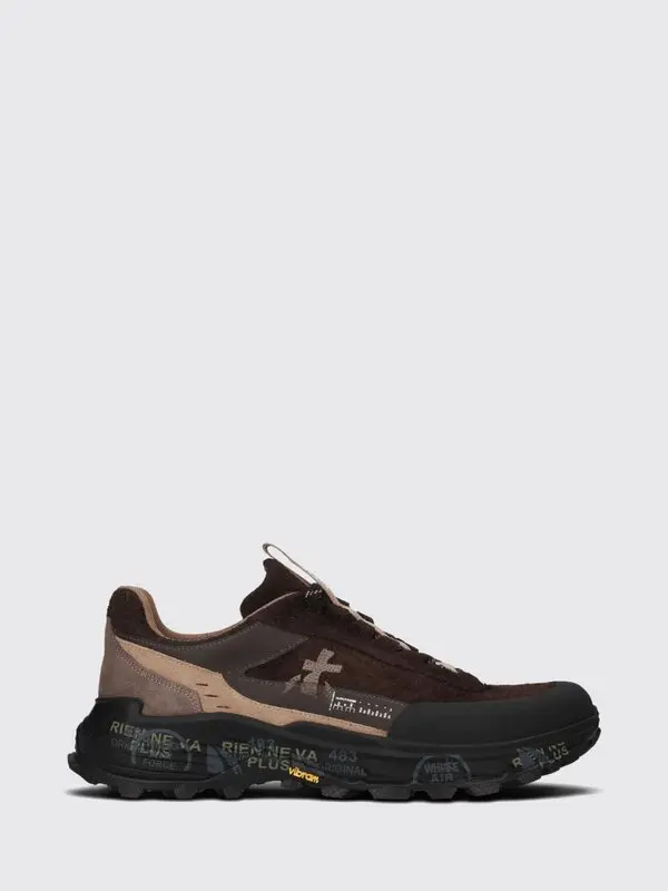 Premiata Devin Technical Fabric Sneakers With Serrated Vibram Sole - Brown