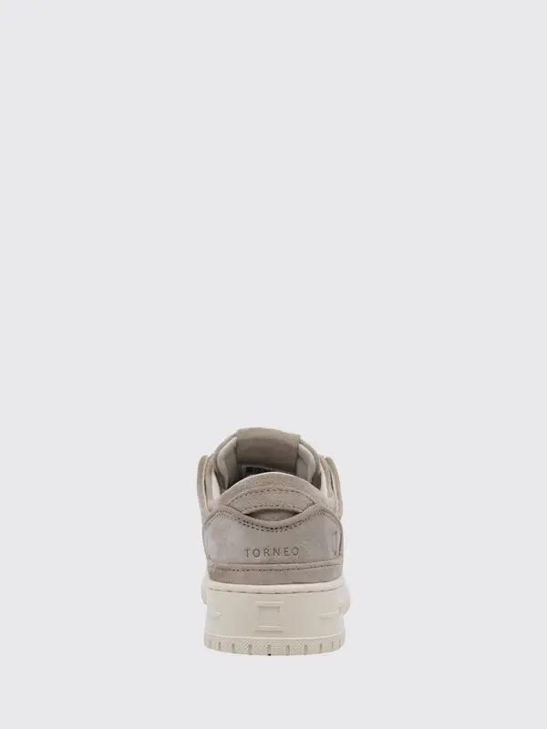 D.a.t.e. Suede Low-top Sneakers With A Perforated Toe And Printed Logo - Beige