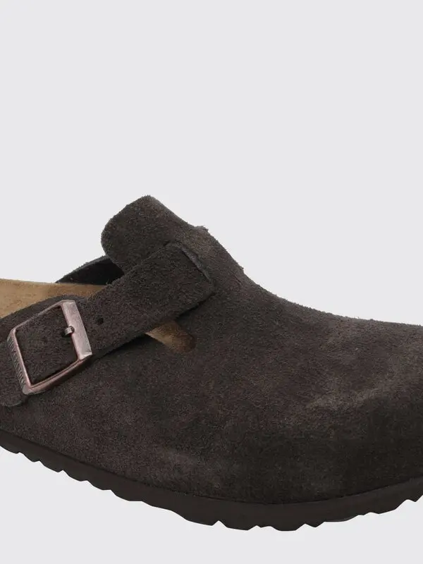 BIRKENSTOCK Boston Suede Mules With An Adjustable Strap - Brown