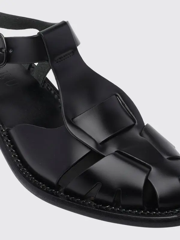 Hereu Pesca Perforated Calfskin Sandals With Medium Heel And Ankle Strap