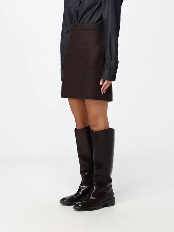 Max Mara High-waisted Virgin Wool Pencil Mini Skirt With Slim Fit - Grey