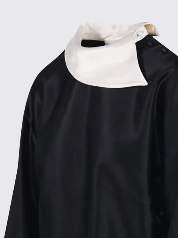 RÓHE Crew Neck Viscose Satin Blouse With Long Sleeves And Dropped Shoulders
