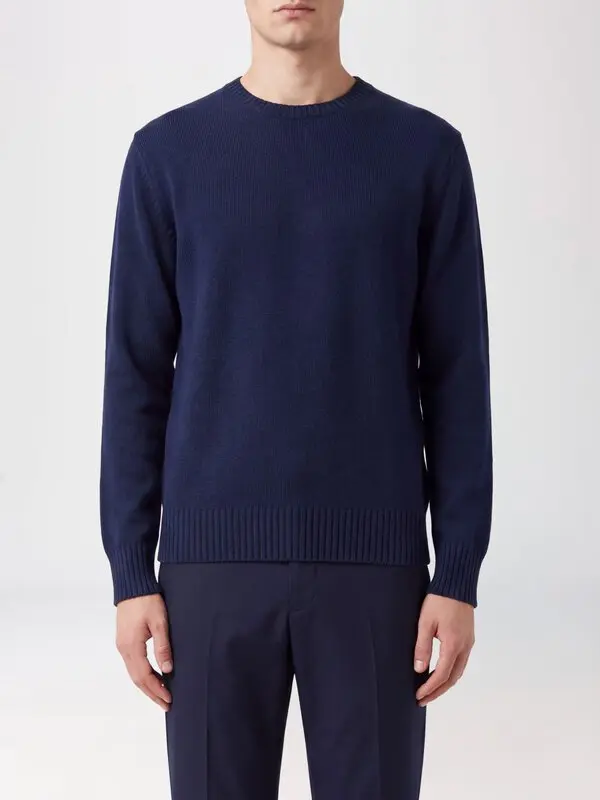 BALLANTYNE Crew-neck Merino Wool Sweater With Ribbed Trims