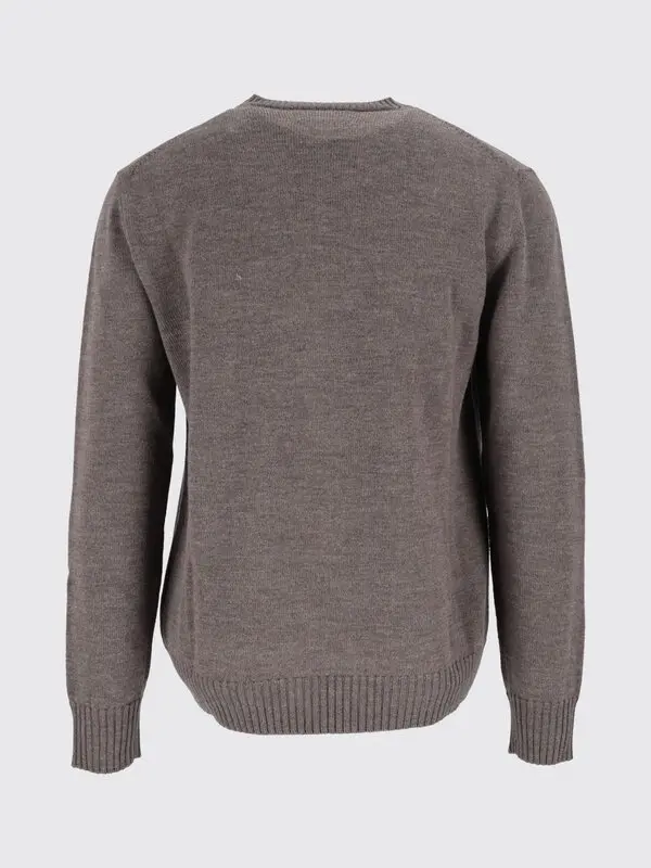 BALLANTYNE Crew-neck Merino Wool Sweater With Ribbed Trims - Brown