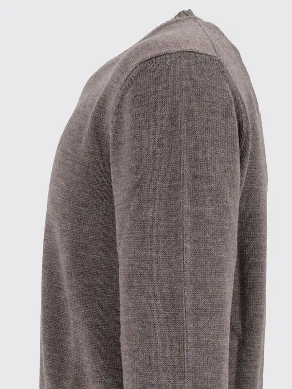 BALLANTYNE Crew-neck Merino Wool Sweater With Ribbed Trims - Brown