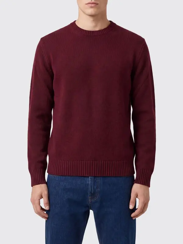 BALLANTYNE Crew-neck Merino Wool Sweater With Ribbed Trims - Red