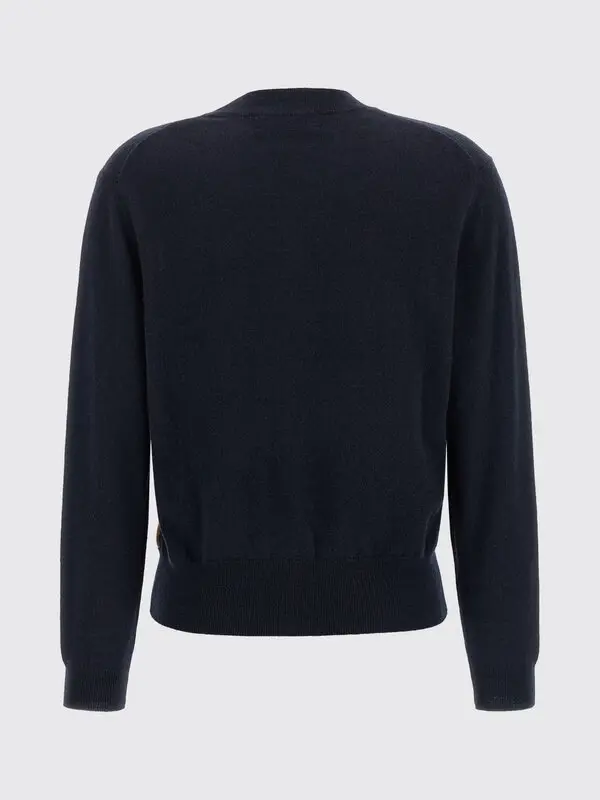 BALLANTYNE Argyle Pattern 100% Cashmere V-neck Sweater