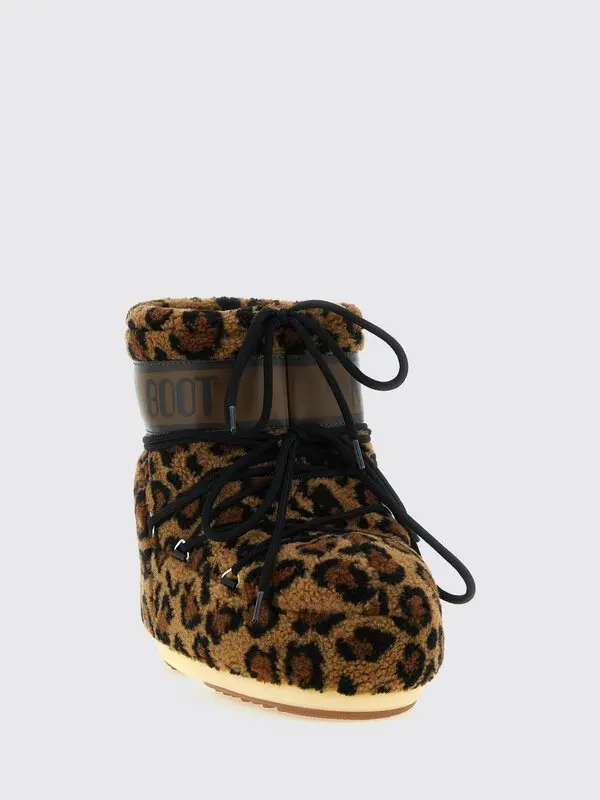 Moon Boot Low-cut Animalier Print Snow Boots With Non-slip Sole