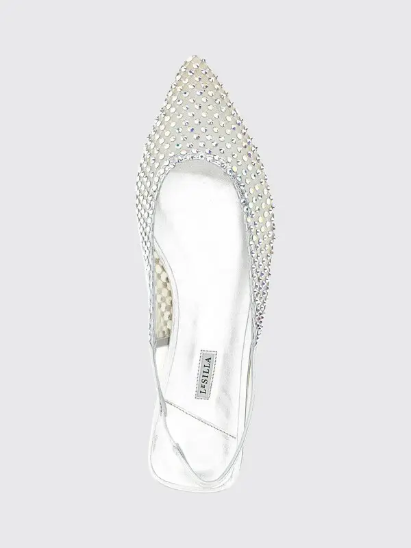 LE SILLA Gilda Crystal-embellished Nylon Mesh Slingback Ballet Flats