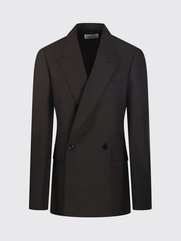 LEMAIRE Cropped Double-breasted Wool-blend Blazer With Classic Lapels
