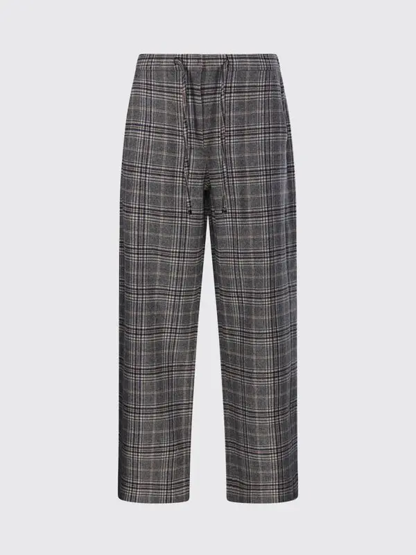 Max Mara Prince Of Wales Virgin Wool Wide-leg Pants