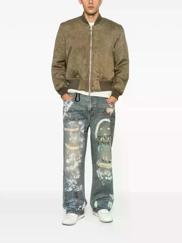 ACUPUNCTURE 1993 Original Graffiti-print Distressed Jeans